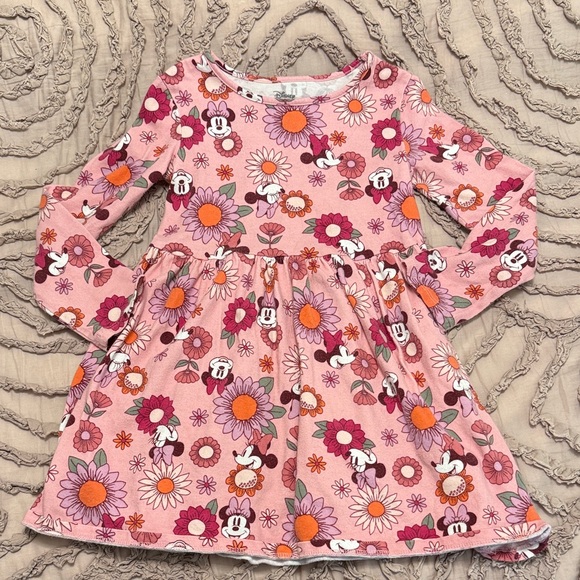 Disney | Dresses | Disney Minnie Mouse Pink And Orange Floral Kids ...